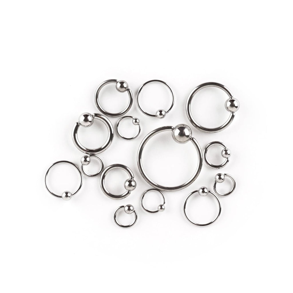 16 Gauge Titanium Captive Bead Ring with Hemo Ball – Kingpin Tattoo Supply