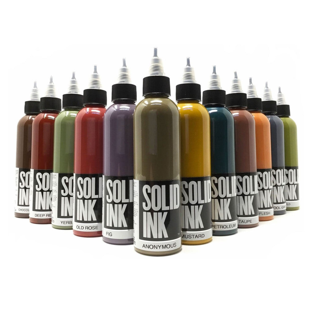 Solid Ink Prepackaged Opaque 12 Color Set – Kingpin Tattoo Supply